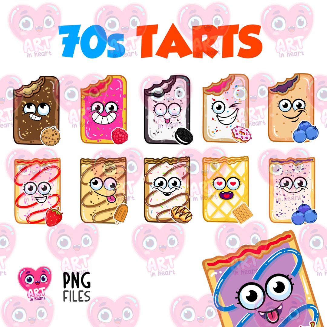 Sweets 70s Bundle, 80s Tarts Clipart, 80s Candy Clipart, Nostalgia ...
