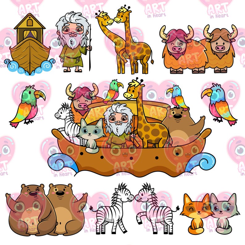 Noah's Ark Clipart Png, Cute Kids Clipart, Bible Stories, Christian Ark ...