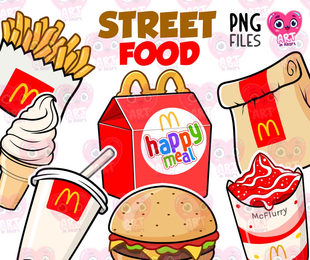 Street Food Bundle Png, Cute Street Food Clipart, Kids Birthday Party ...