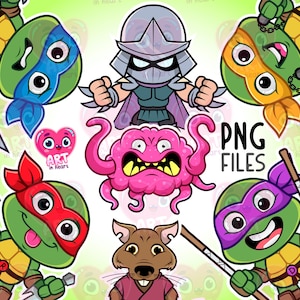 Ninjas Friends Clipart, Cute Friends Bundle, Classic Movie, Best ...