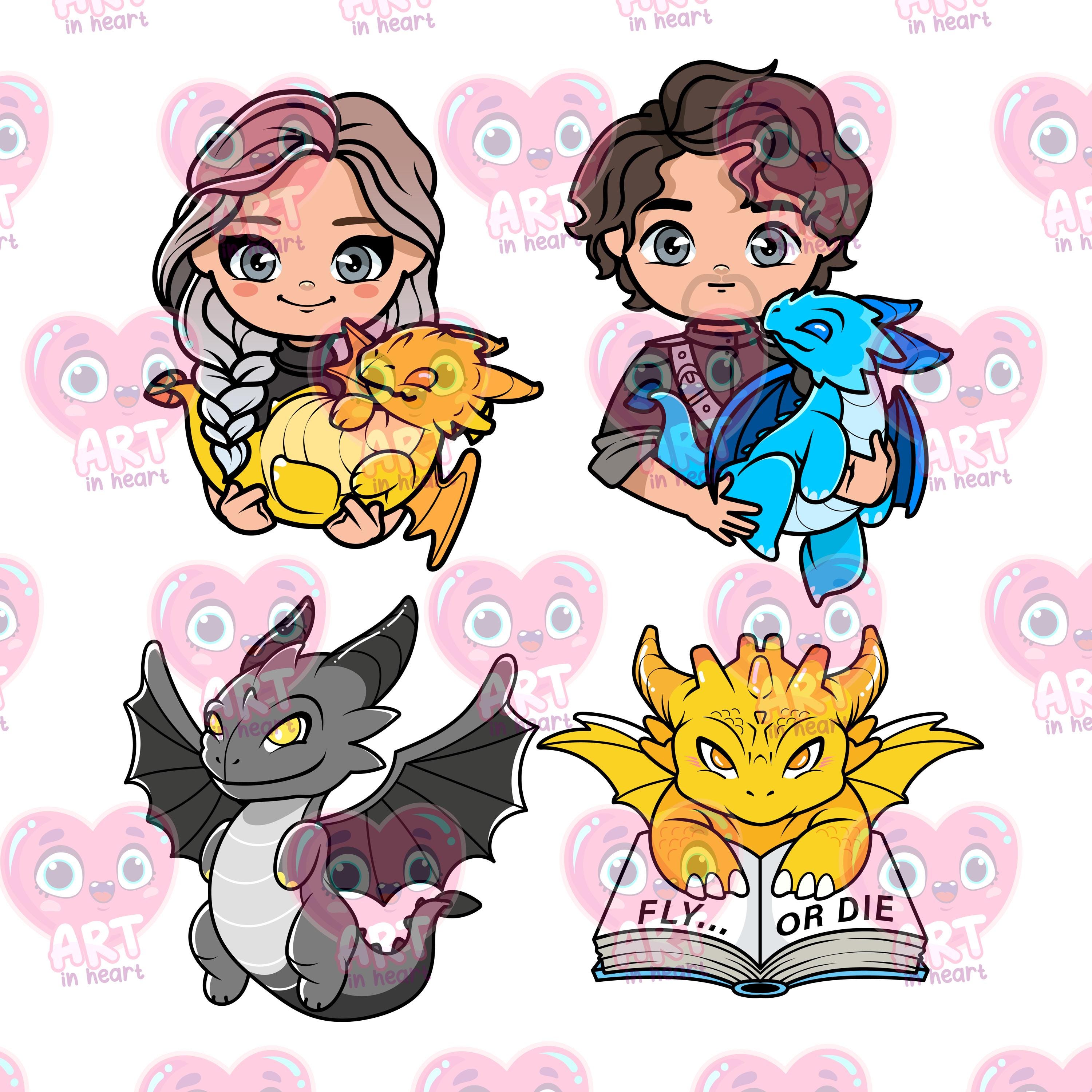 Magic Cute Dragons Clipart, Cute Kids Clipart, Fourth Wing Clipart ...