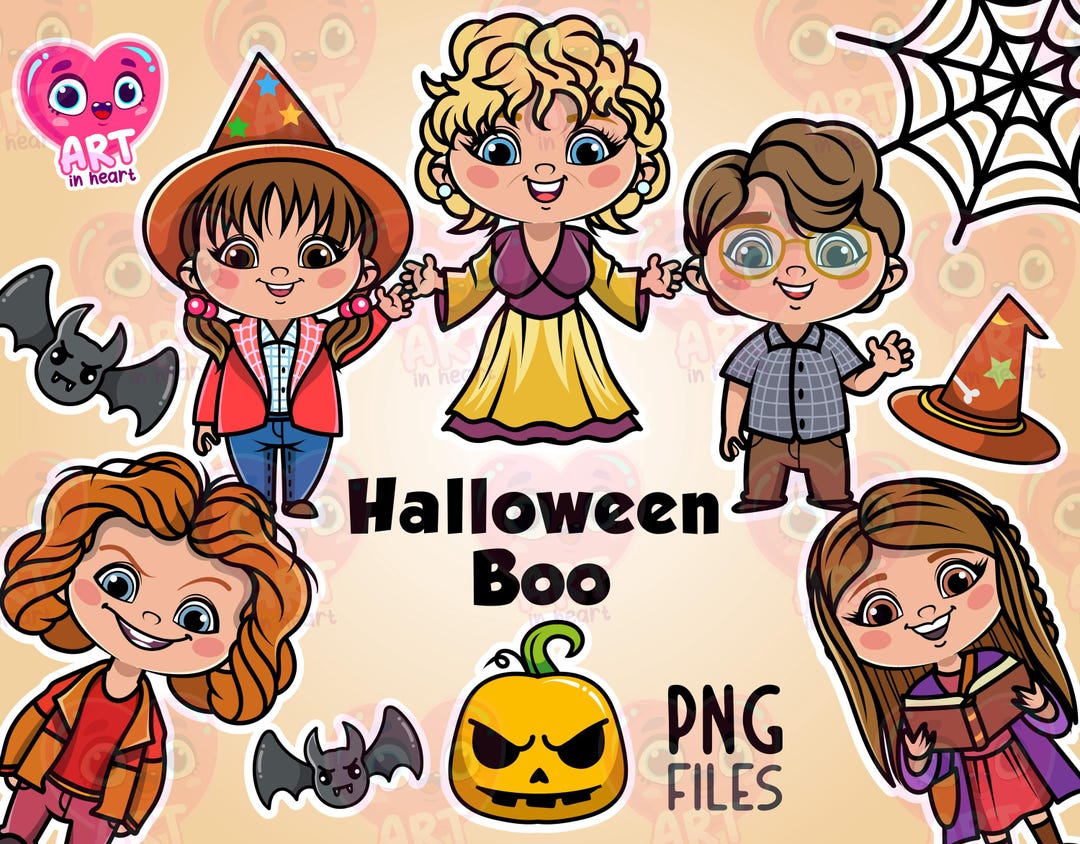 Cute Halloween Friends Clipart, Horror Movie Classic 90s, Halloween ...