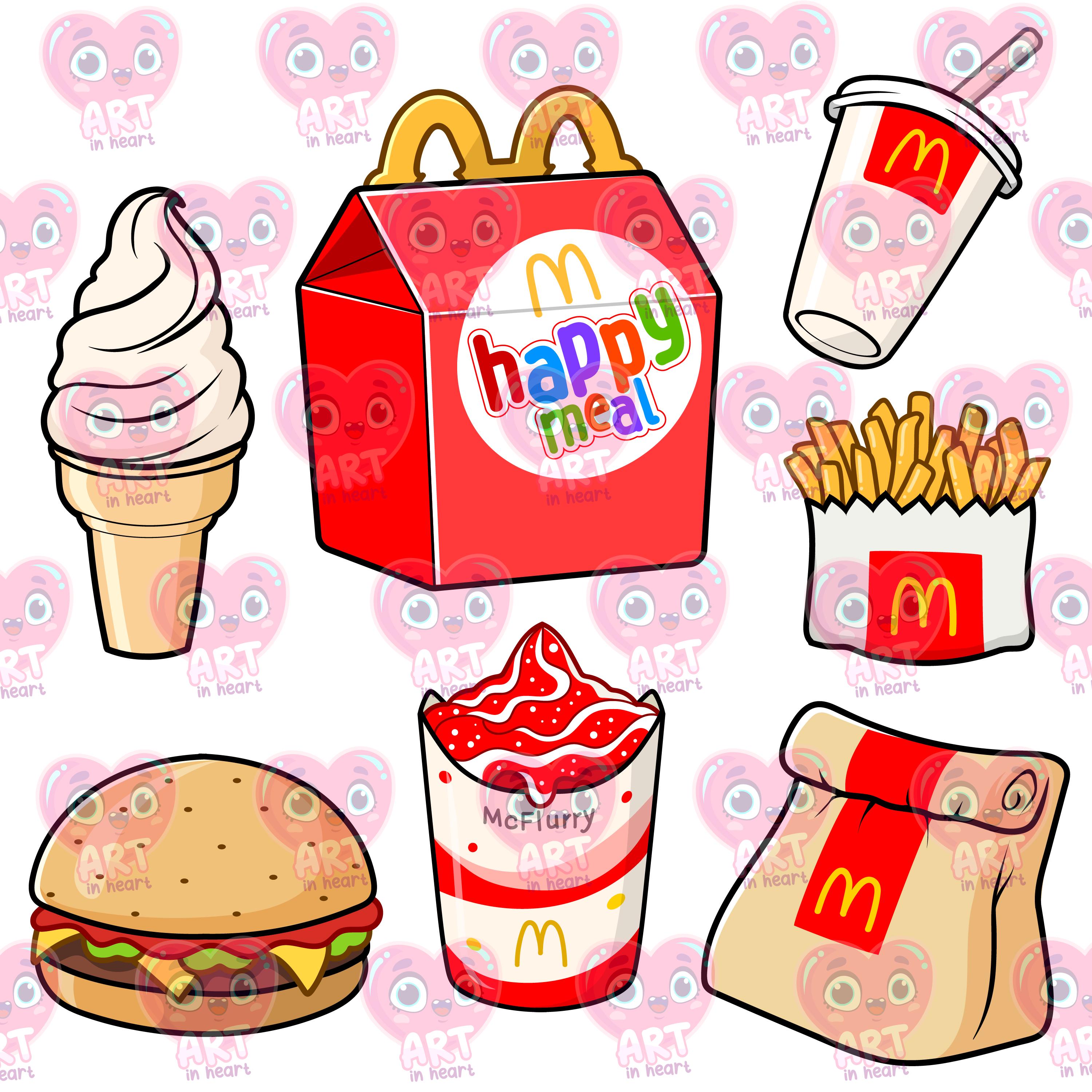 Street Food Bundle Png, Cute Street Food Clipart, Kids Birthday Party ...