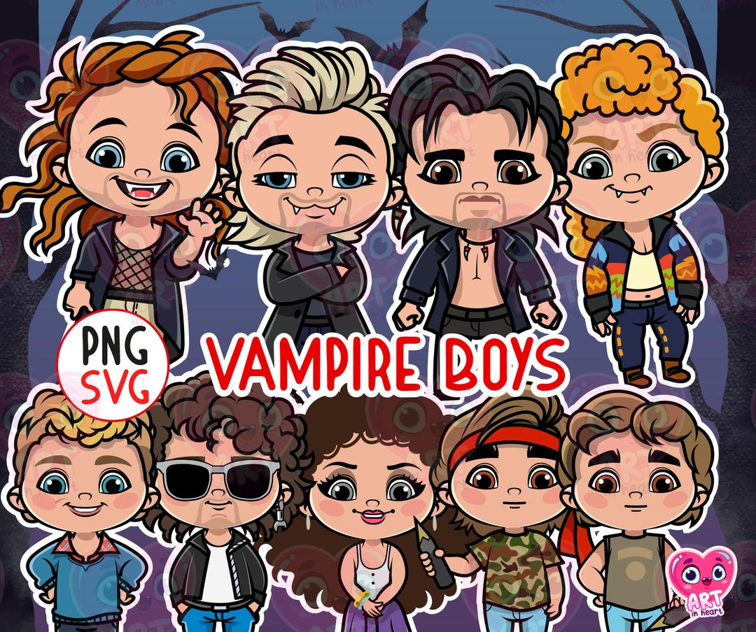 Vampire Boys Clipart Png, Halloween Clipart, Vintage Horror Movie 80s ...