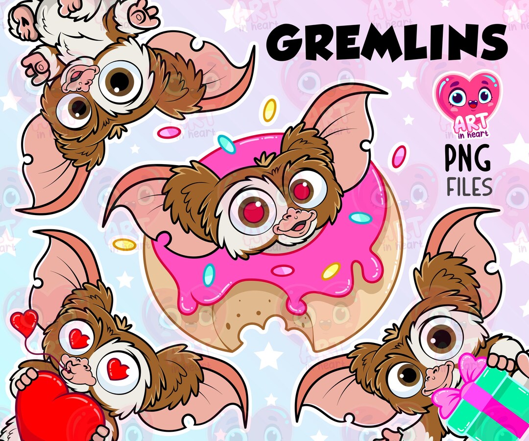 Cute Gremlins Clipart, Cute Kids Party Characters, Gremlins Monster ...