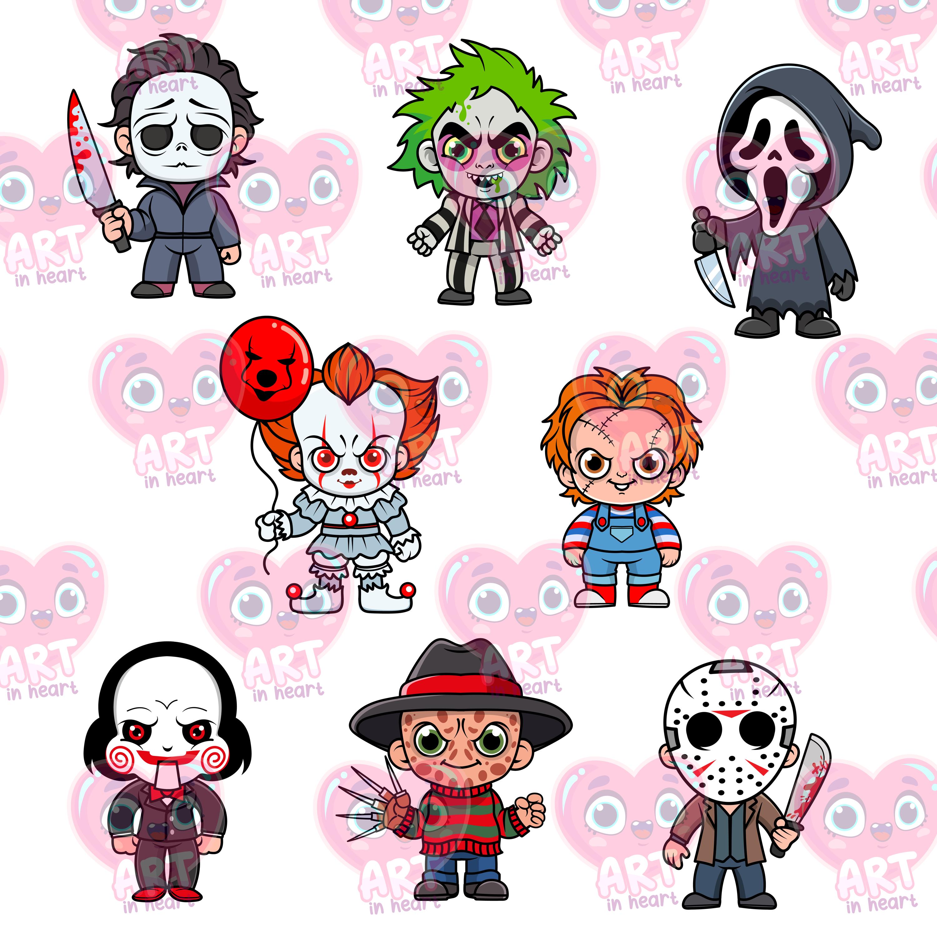 Halloween Villains Clipart Png, Cute Halloween Friends Clipart ...