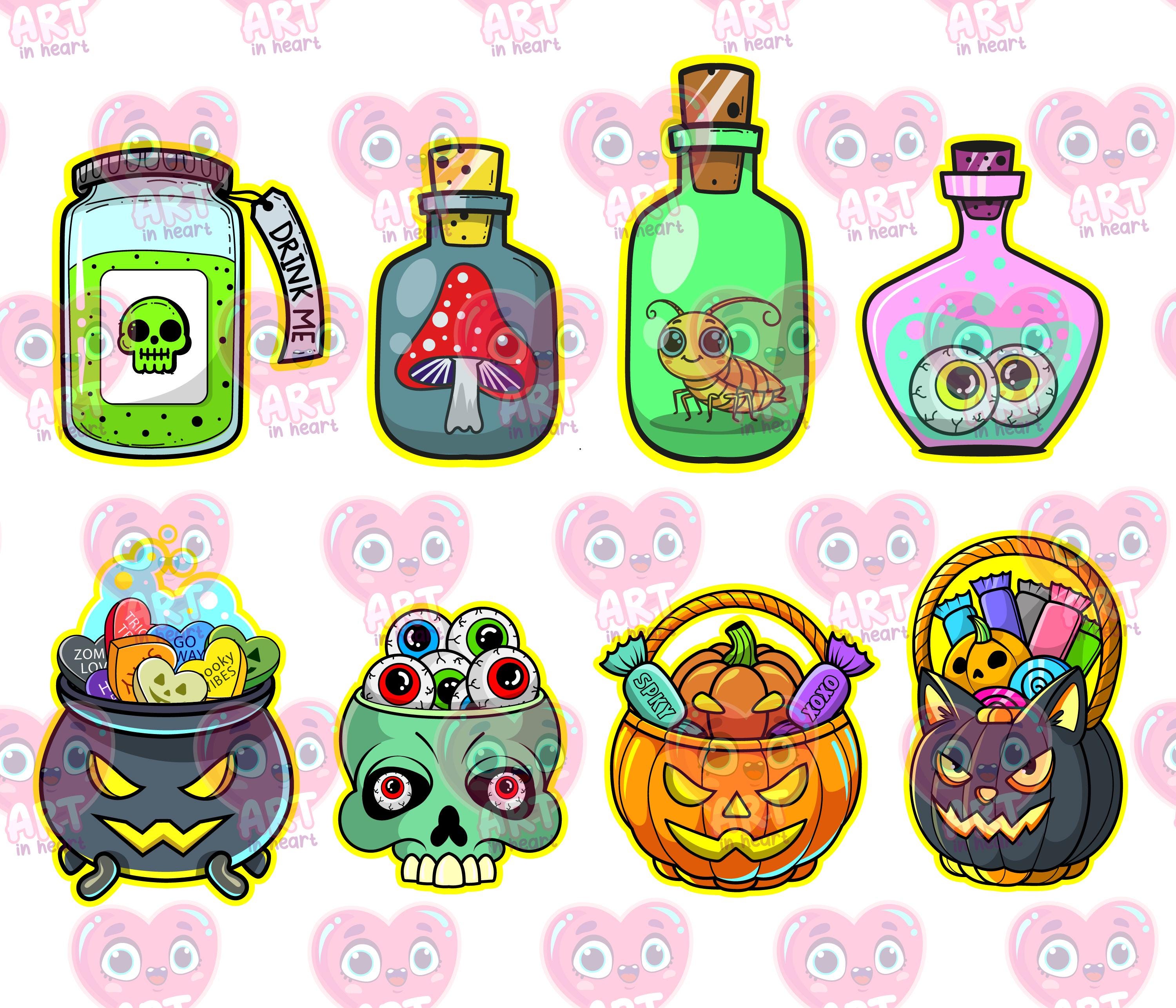 Cute Halloween Sweets Clipart, Halloween Pumpkins Bundle Png, Cute ...