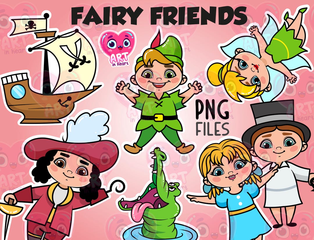 Fairy Friends Clipart, Magic Friends Clipart, Flying Boy, Cute Friends ...