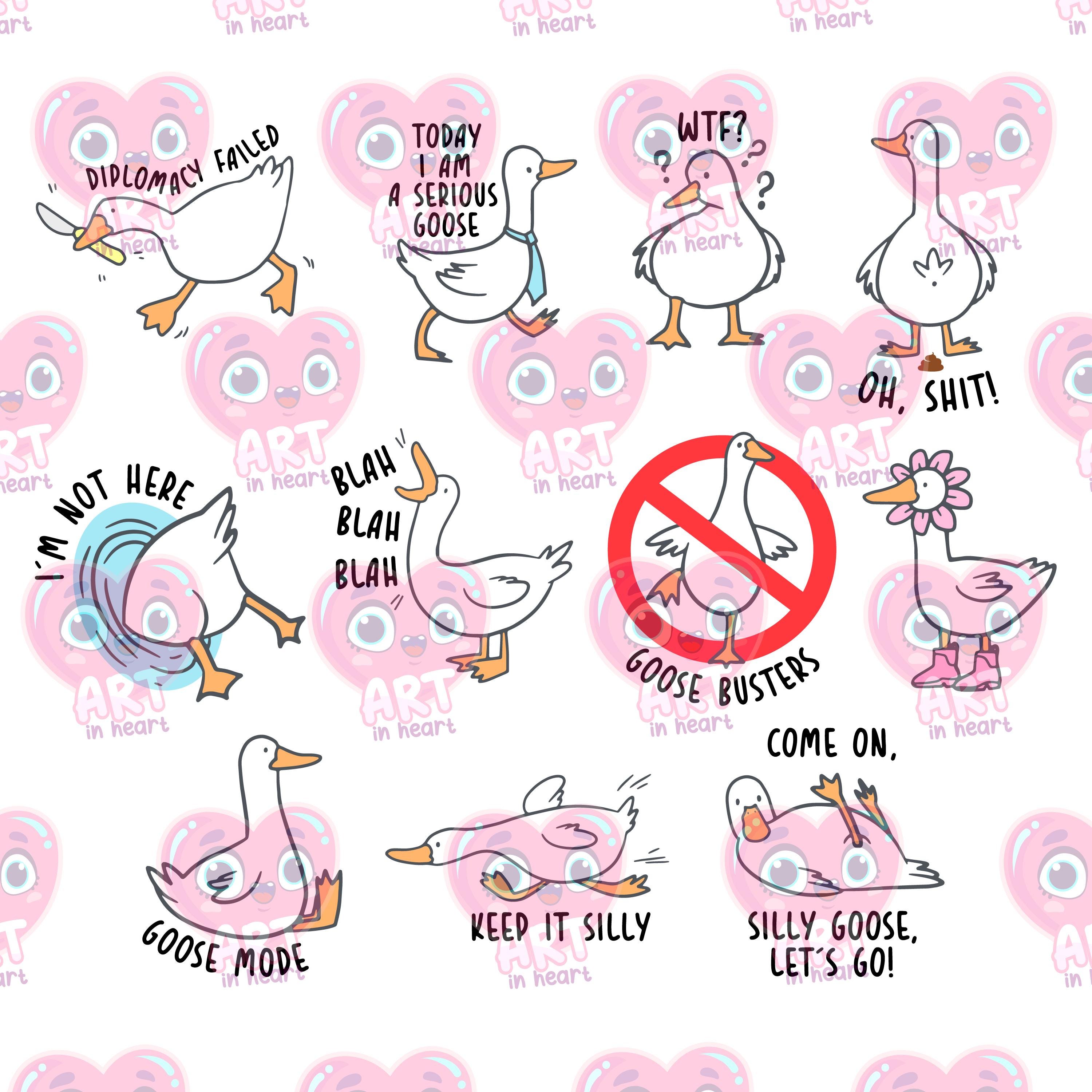 Silly Goose Clipart, Funny Silly Goose Bundle, Silly Goose Meme, Trendy ...