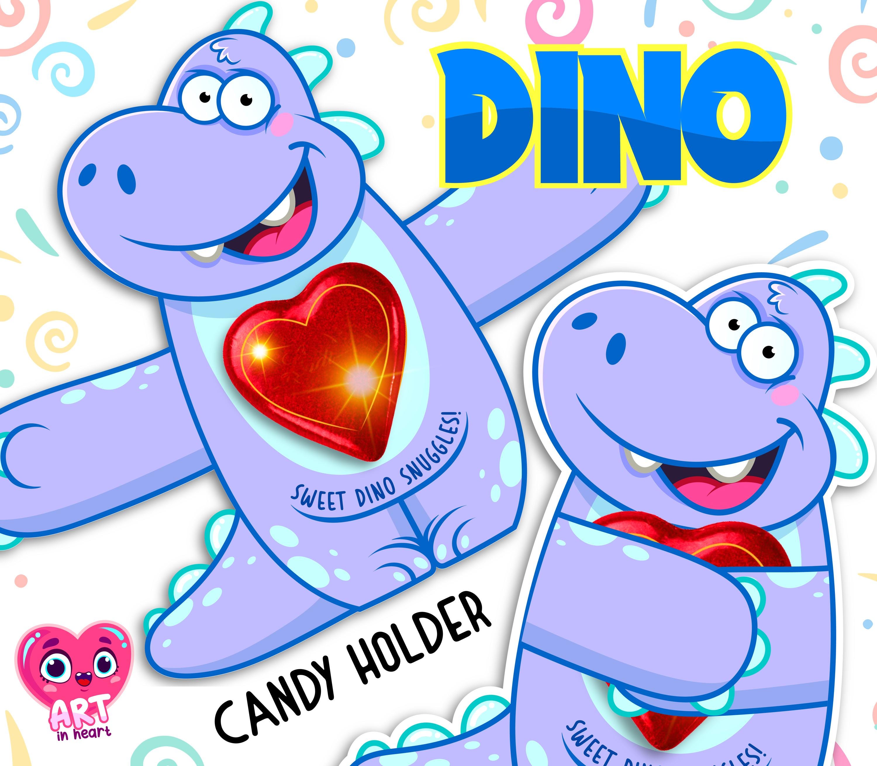 Dinosaur Chocolate Holder Printable, Treats Holder, T-rex Candy ...