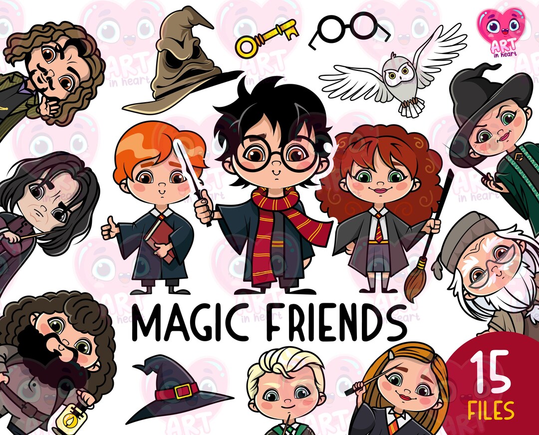 Magic Friends Clipart, Cute Kids Clipart, Cute Friends Clipart, Little ...