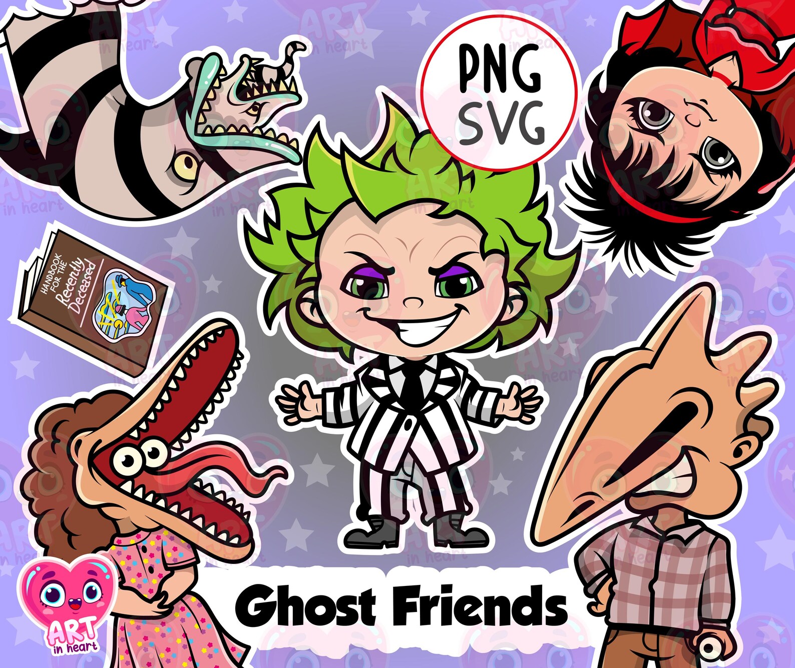 Cute Ghosts Halloween Friends Clipart, Horror Movie Classic 80s ...