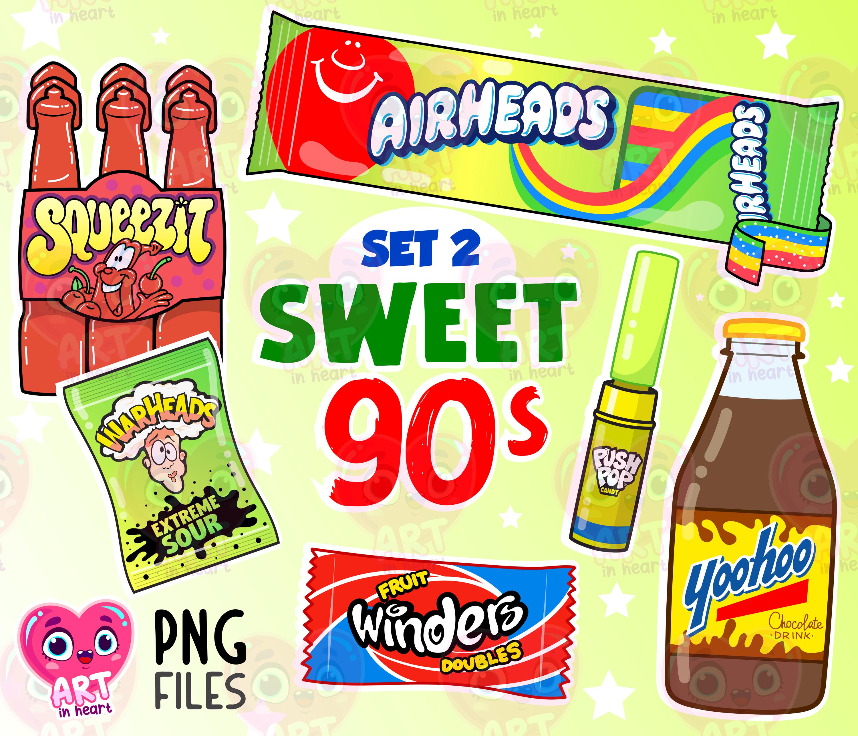 Sweet 90s Bundle, 90s Drinks Clipart, 90s Candy Clipart, 90s Party ...