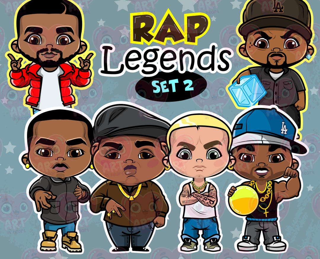 Rap Style Boys Clipart PNG Bundle Set 2 Urban Hip Hop Characters With ...