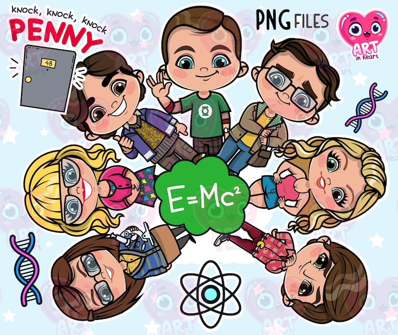 Science Friends Clipart, Cute Friends Clipart, Sitcom Bundle, USA ...