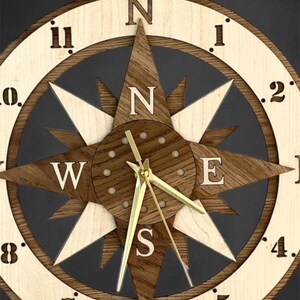 Compass-themed Multi-layer Wood Wall Clock Nautical Home Décor for ...