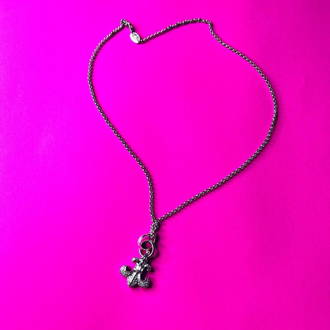 Chrome Hearts Silver 925 Curb Chain Pavé Diamond Pendant Necklace - Etsy