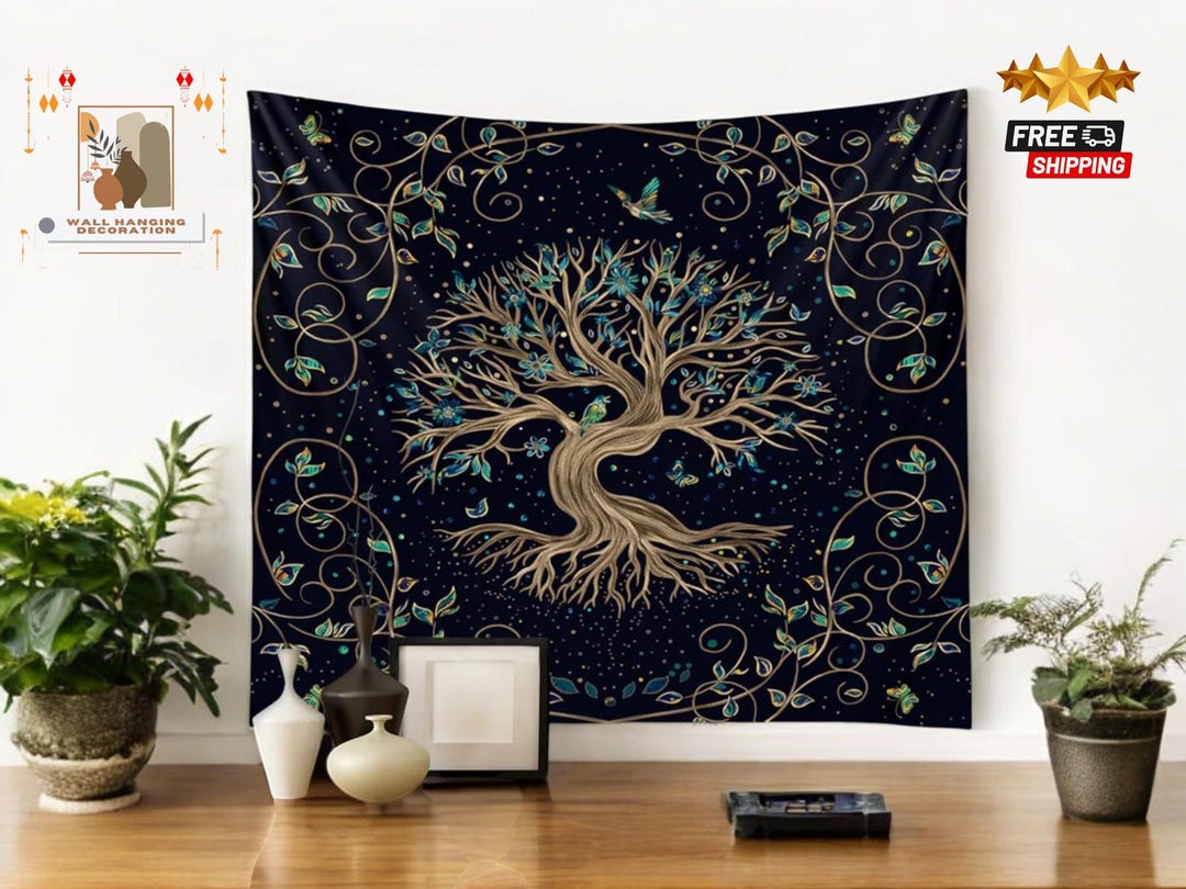 Bohemian Tree of Life Tapestry | Hippie Home Art Decor | Decorative ...