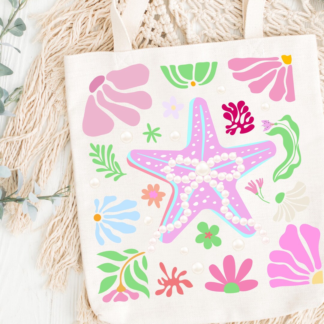 Retro Floral Summer Png Preppy Starfish Png Ocean Png Summer Vibes Png ...