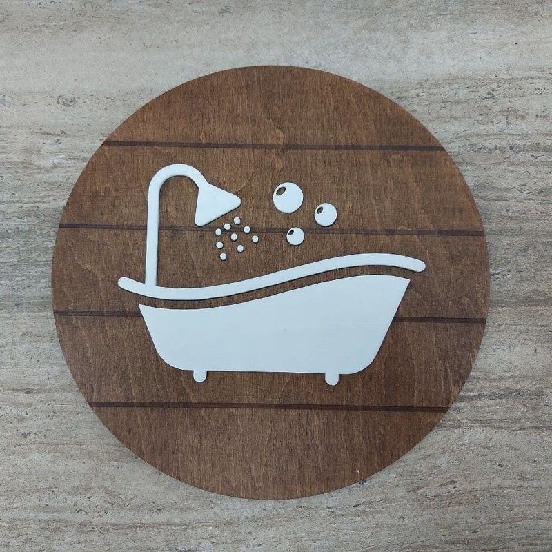 Wood Bathroom Signs - Etsy