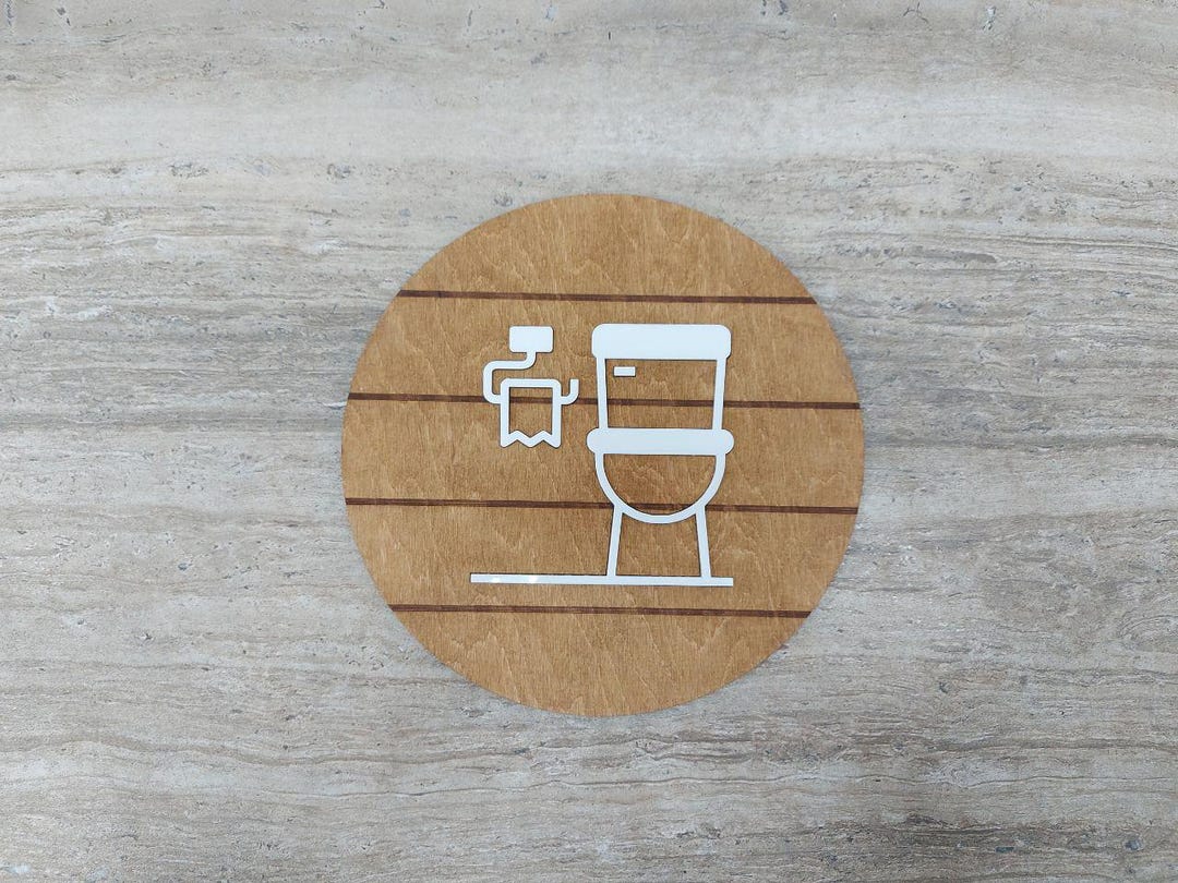 Toilet Door Sign WC Restroom Wood Acrylic Sign Custom Design Toilet ...