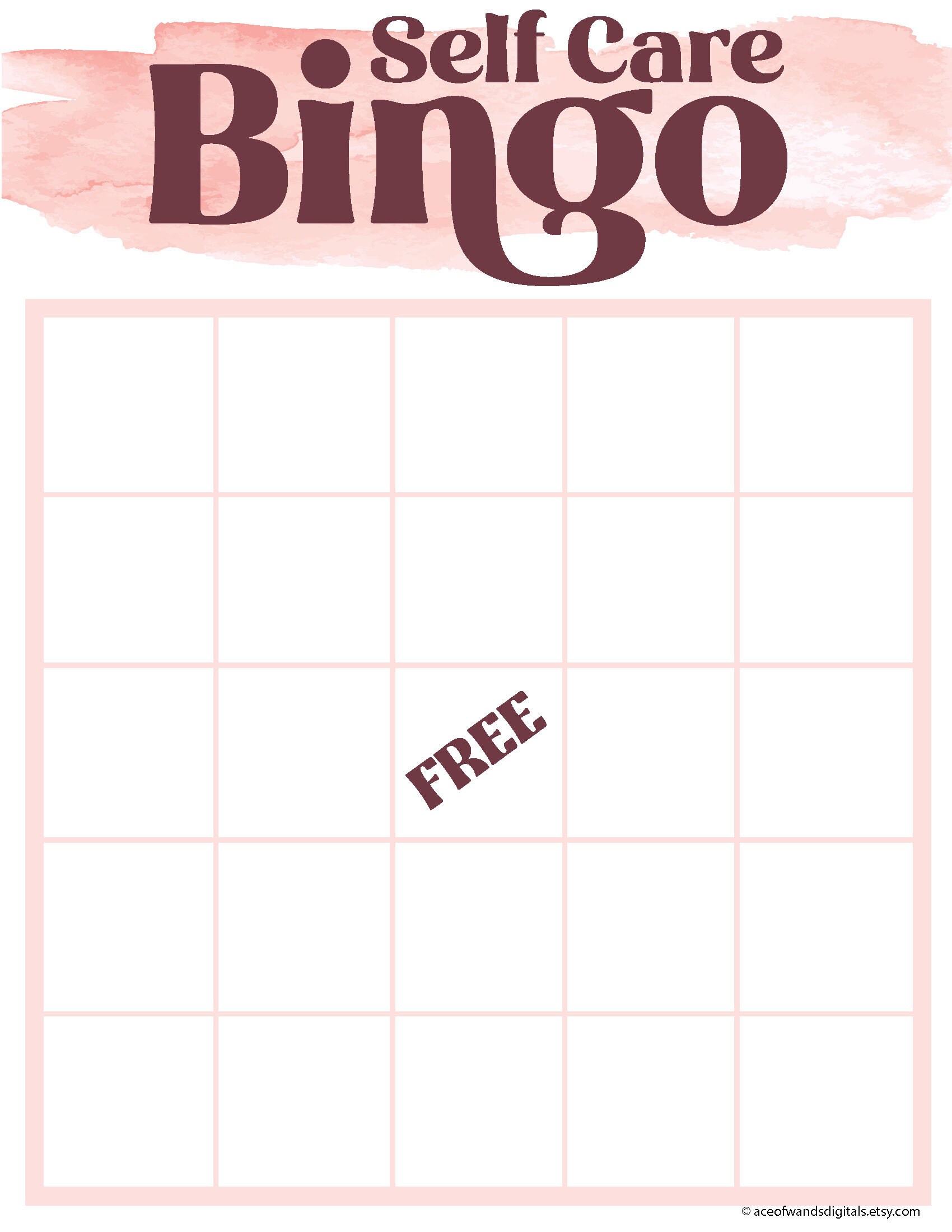 Self-care Bingo Cards for BUJO Bullet Journal Digital Planners 12 ...