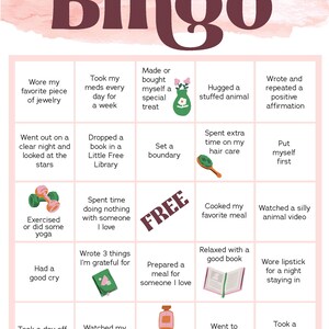 Self-care Bingo Cards for BUJO Bullet Journal Digital Planners 12 ...