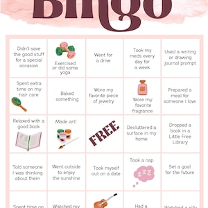 Self-care Bingo Cards for BUJO Bullet Journal Digital Planners 12 ...