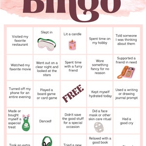 Self-care Bingo Cards for BUJO Bullet Journal Digital Planners 12 ...