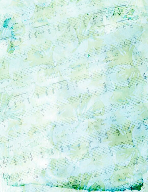 Digital Paper Printable Watercolor Stained Sheet Vintage Sheet Music ...