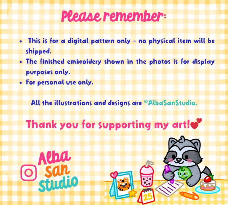Pedro the Raccoon Cross Stitch Pattern: Kawaii Snack Lover (PDF Pattern ...