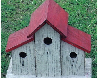 Barn Style Birdhouse Amish Made Wooden Birdhouse With Two - Etsy