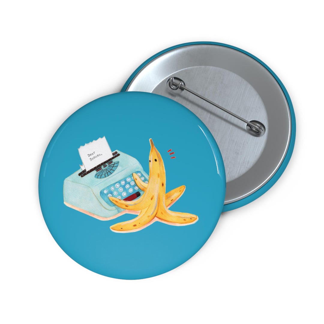 Banana Typing Design Pin Button, Fun Badge, Novelty Accessory, Fun ...