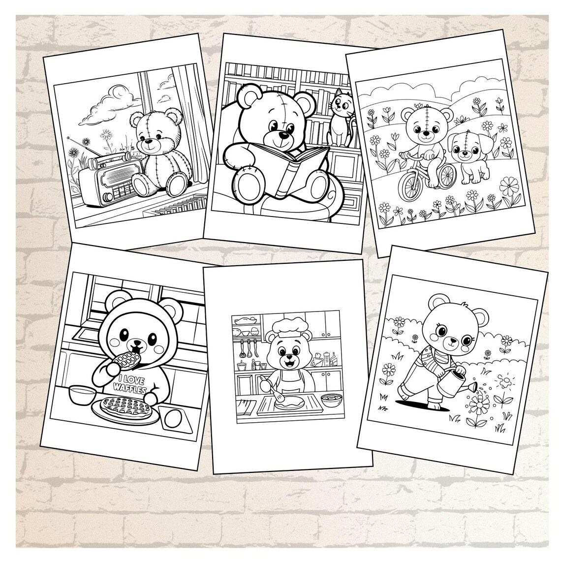 Kawaii Bear Coloring Book - Cozy Routine, Bold & Easy Pages for Stress ...