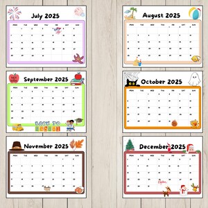 2025 Calendar | Kids Calendar 2025 | Kids Monthly Calendar - Etsy