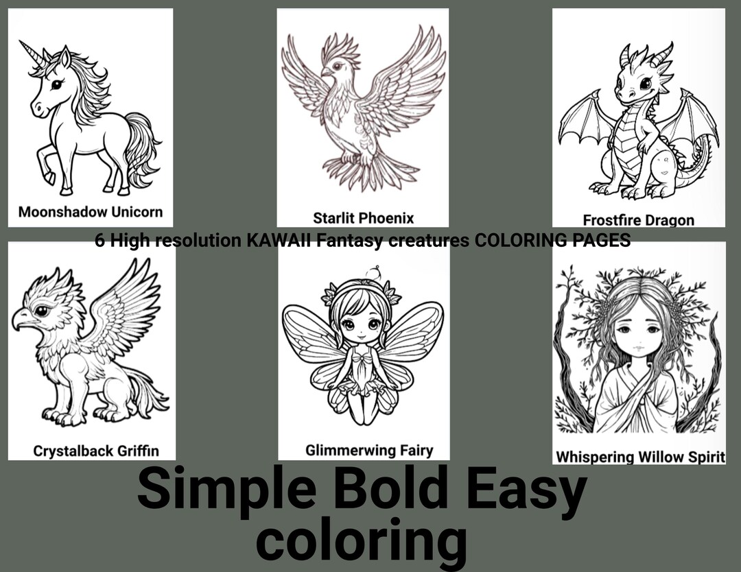 Kawaii Creature Coloring Pages Magical Line Art & Fun for All Ages ...