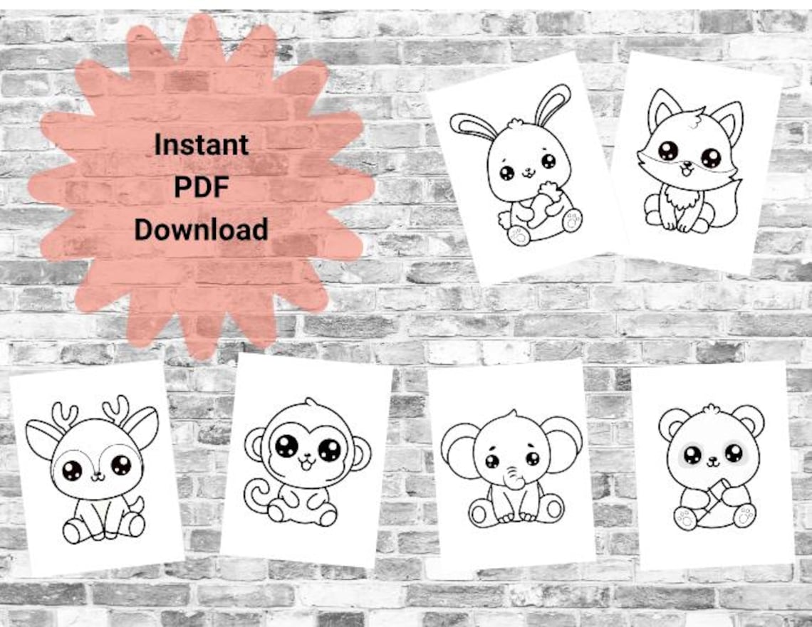 Kawaii Animals Coloring Pages | Cute & Fun Printable Art for Kids ...