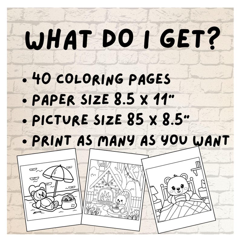 Kawaii Bear Coloring Book - Cozy Routine, Bold & Easy Pages for Stress ...