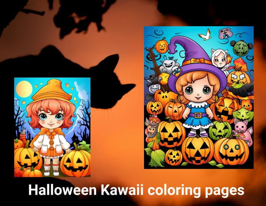Cute Kawaii Halloween Coloring Pages | Adorable, Fun, & Creative Art ...