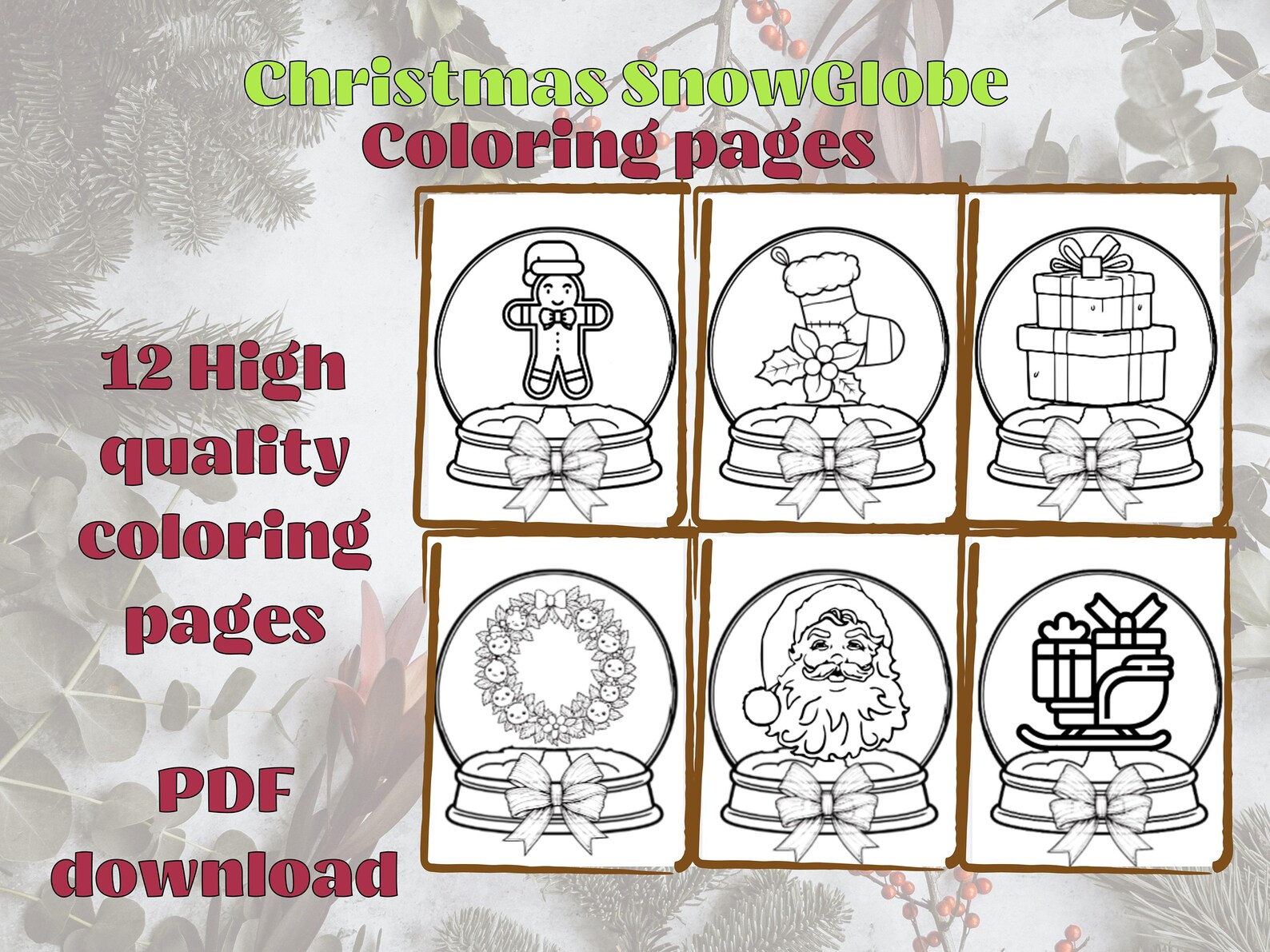 Snow Globe Coloring Pages | Fun Christmas Activities for Kids & Adults ...