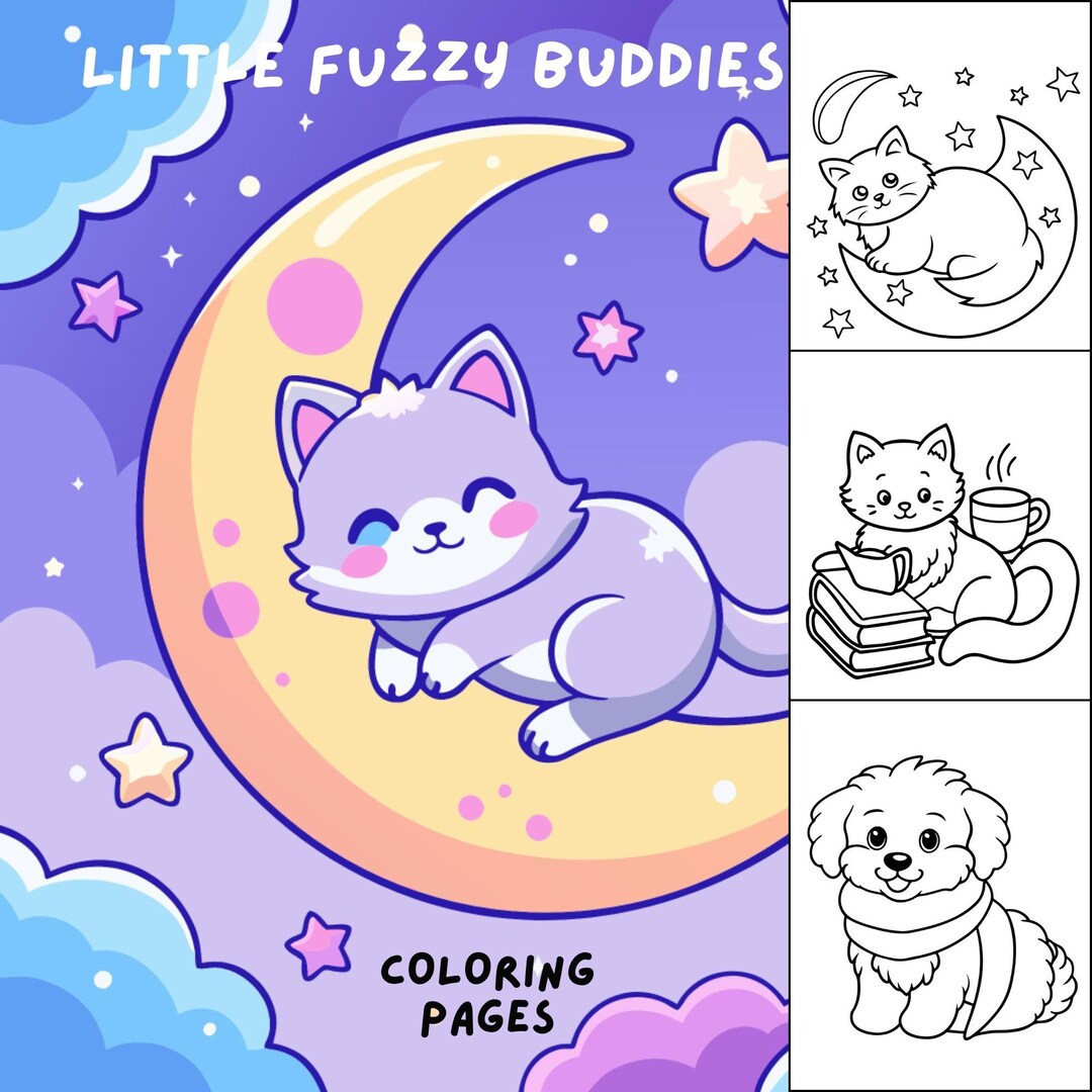 Little Fuzzy Buddies Coloring Pages for Kids & Adults | Fun Printable ...