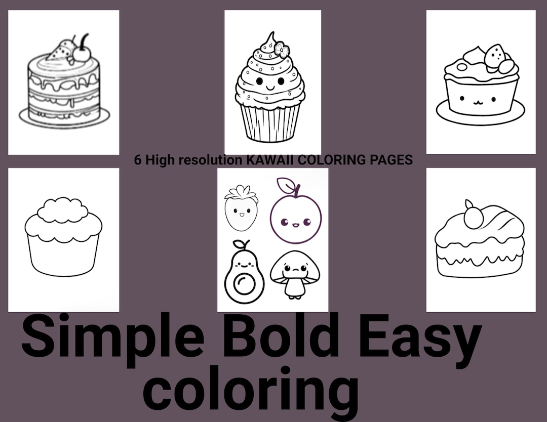Kawaii Food Coloring Pages | Cute Baking Dessert Designs for Kids ...