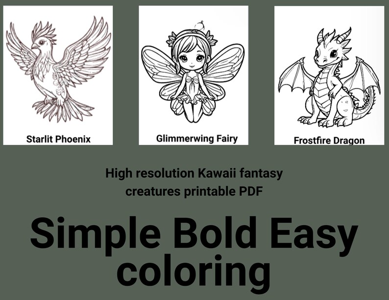 Kawaii Creature Coloring Pages Magical Line Art & Fun for All Ages ...