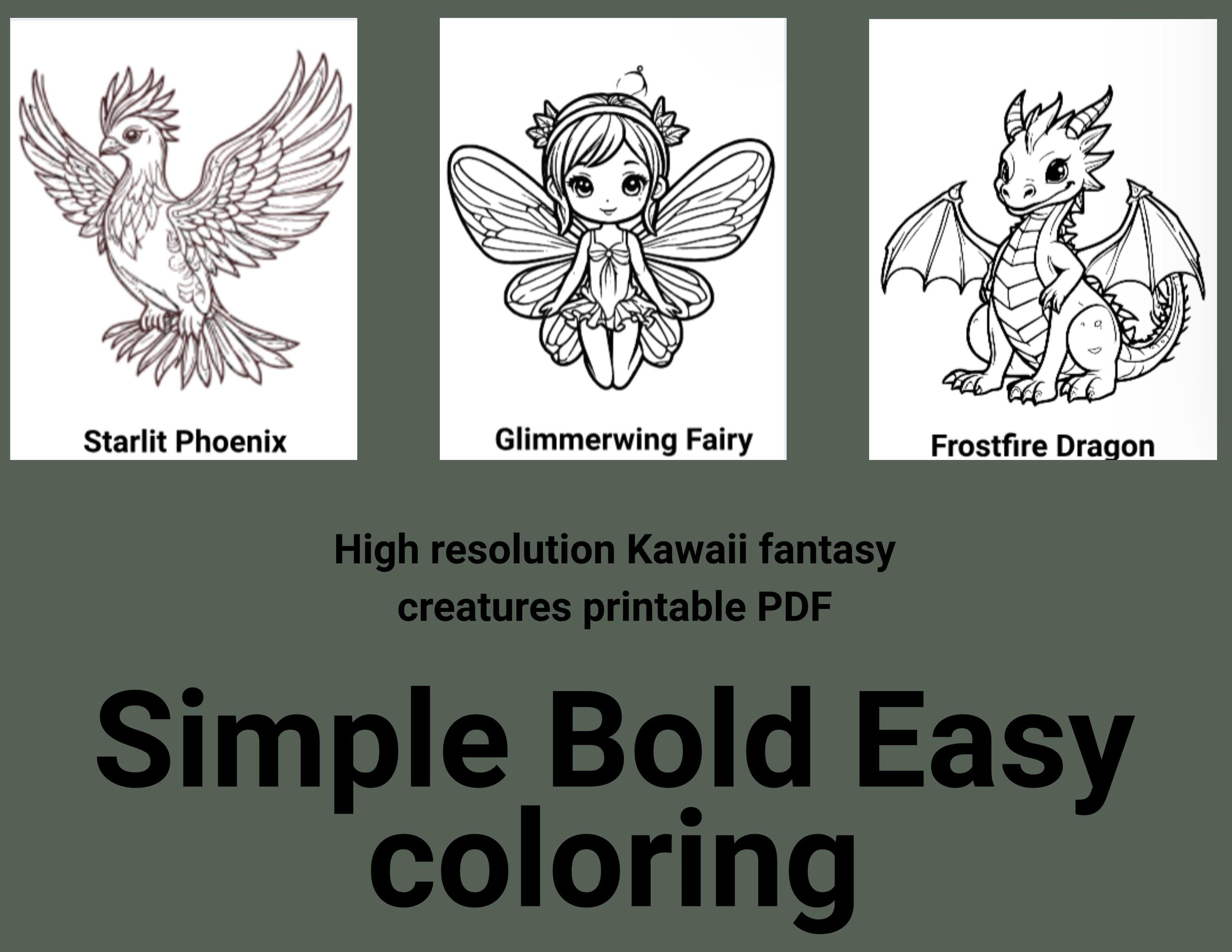 Kawaii Creature Coloring Pages Magical Line Art & Fun for All Ages ...