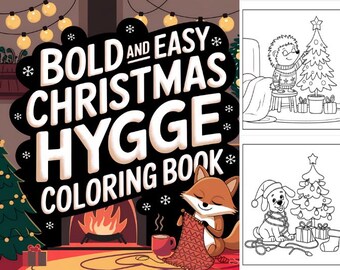 Bold Christmas Hygge Coloring Pages for Relaxation and Stress Relief ...