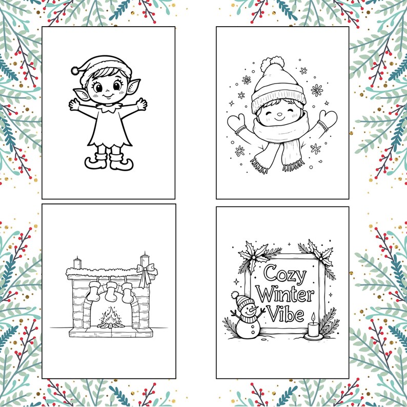 Cozy Girls Christmas Coloring Book for Adults & Teens: Relaxation and ...