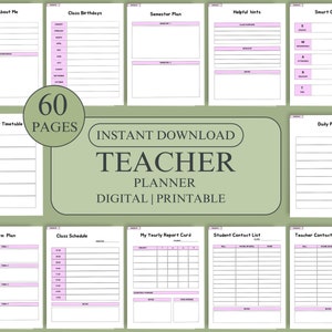 Teacher Planner Template, Digital Academic Planner, Academic Planner ...