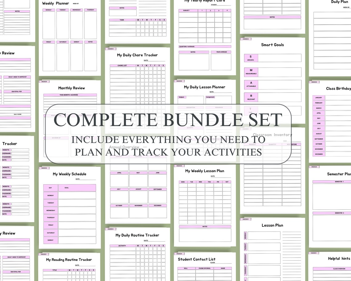 Digital Teacher Planner Template: Academic Lesson Planning (digital ...