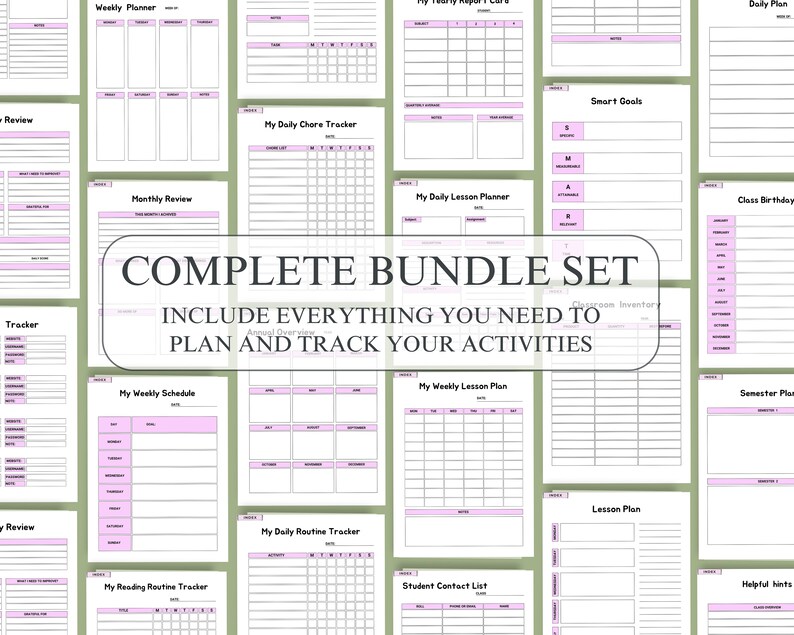 Teacher Planner Template, Digital Academic Planner, Academic Planner ...