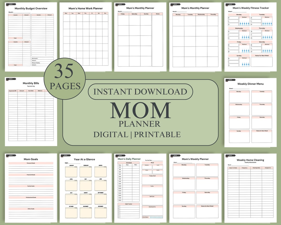 Mom's Ultimate Planner: Stay-at-home Organization (digital Download) - Etsy
